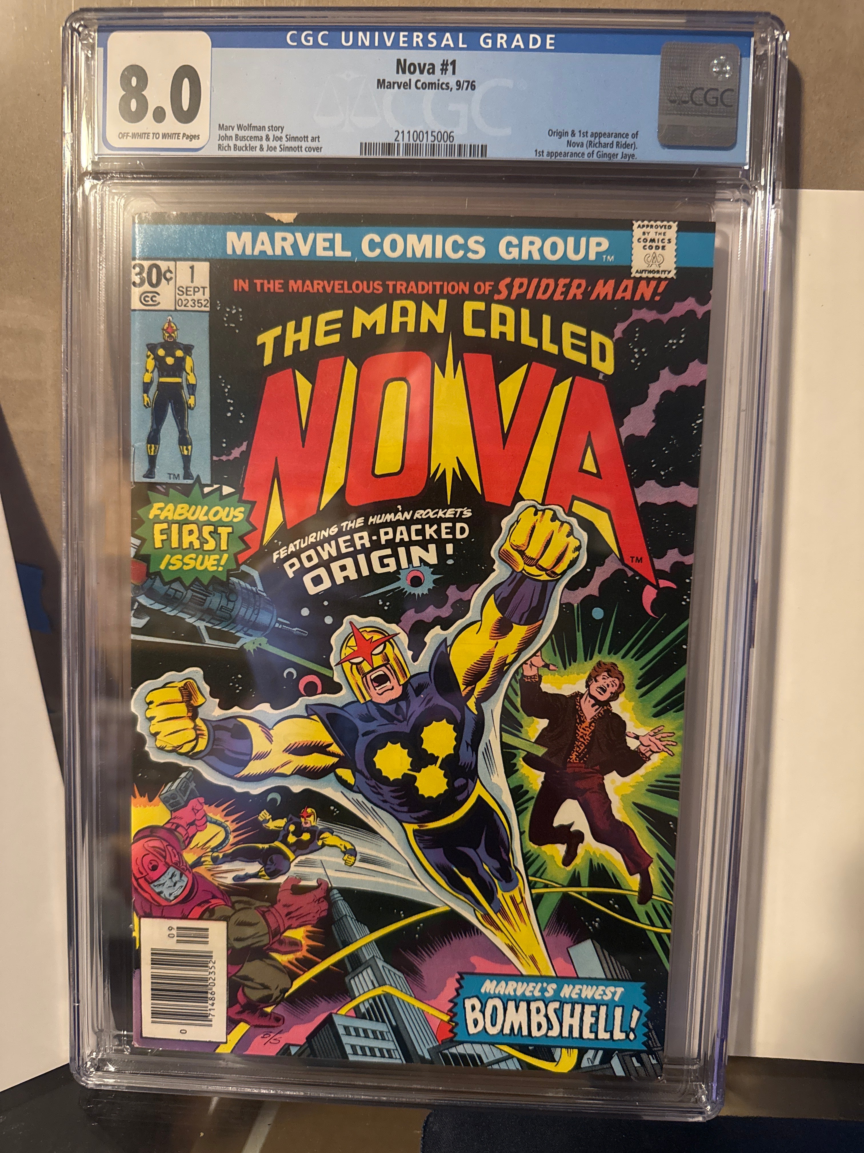 Nova #1 CGC 8.0 1st Appearance Nova 1976 – Black Saber Comics